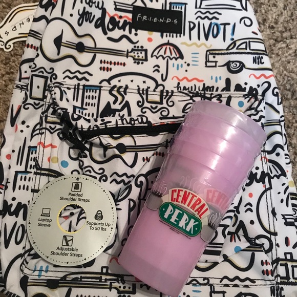 Bags | Friends Tv Show Backpack Central Perk 4set Cups | Poshmark